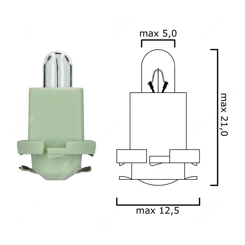 EBSR 24V 1,4W lamp with light green base for instrument cluster