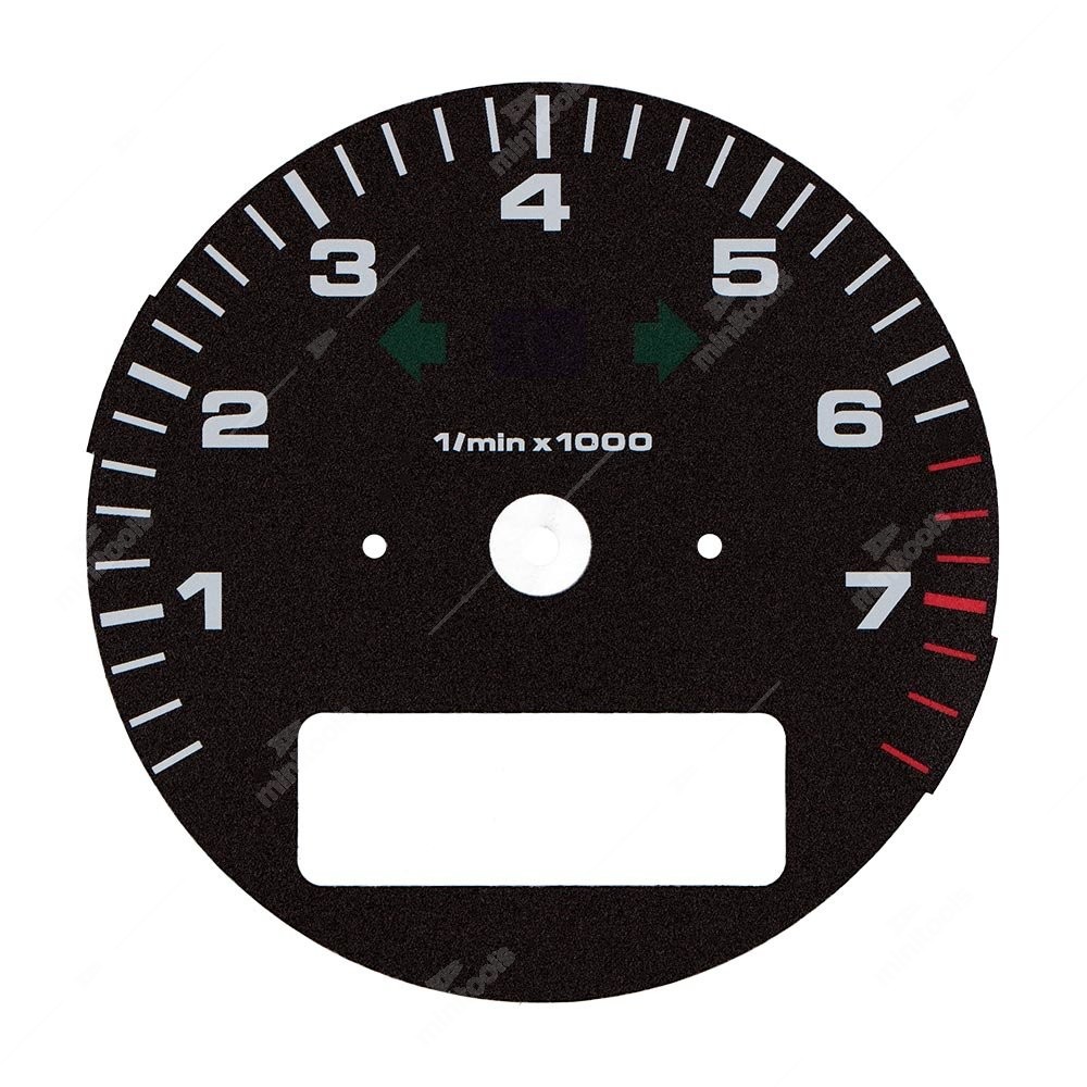 Porsche 911 964 993 tachometer dial faceplate (red marks from 6400 RPM ...